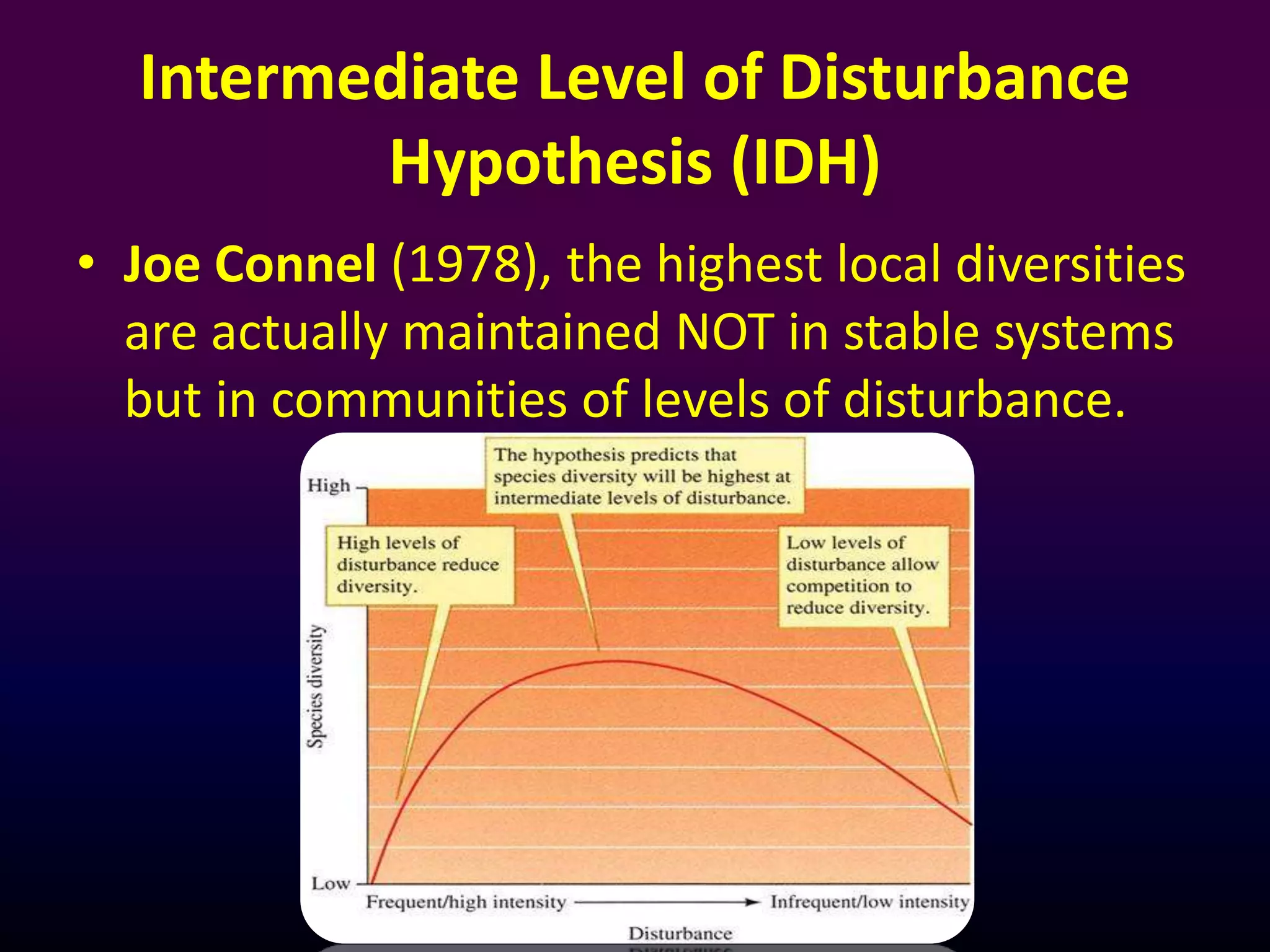 Intermediate level of disturbance hypothesis (idh) | PPTX
