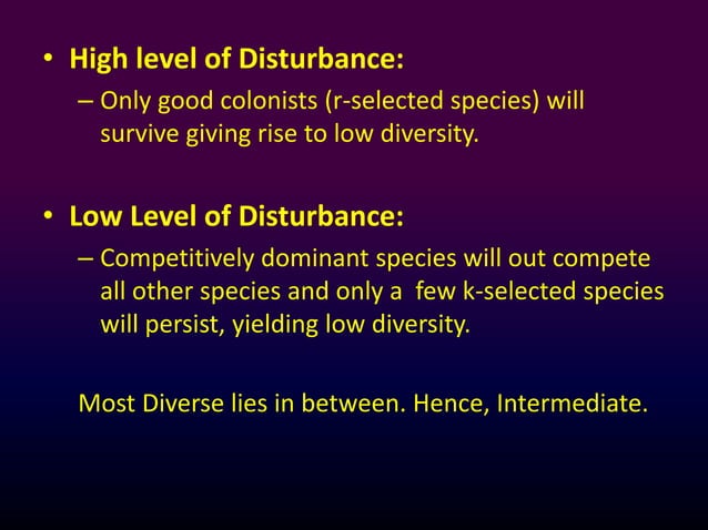 Intermediate level of disturbance hypothesis (idh) | PPT