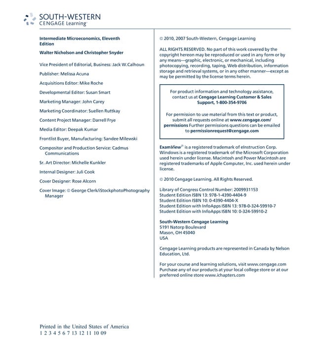 Intermediate Microeconomics and Its Application, 11th Edition ...
