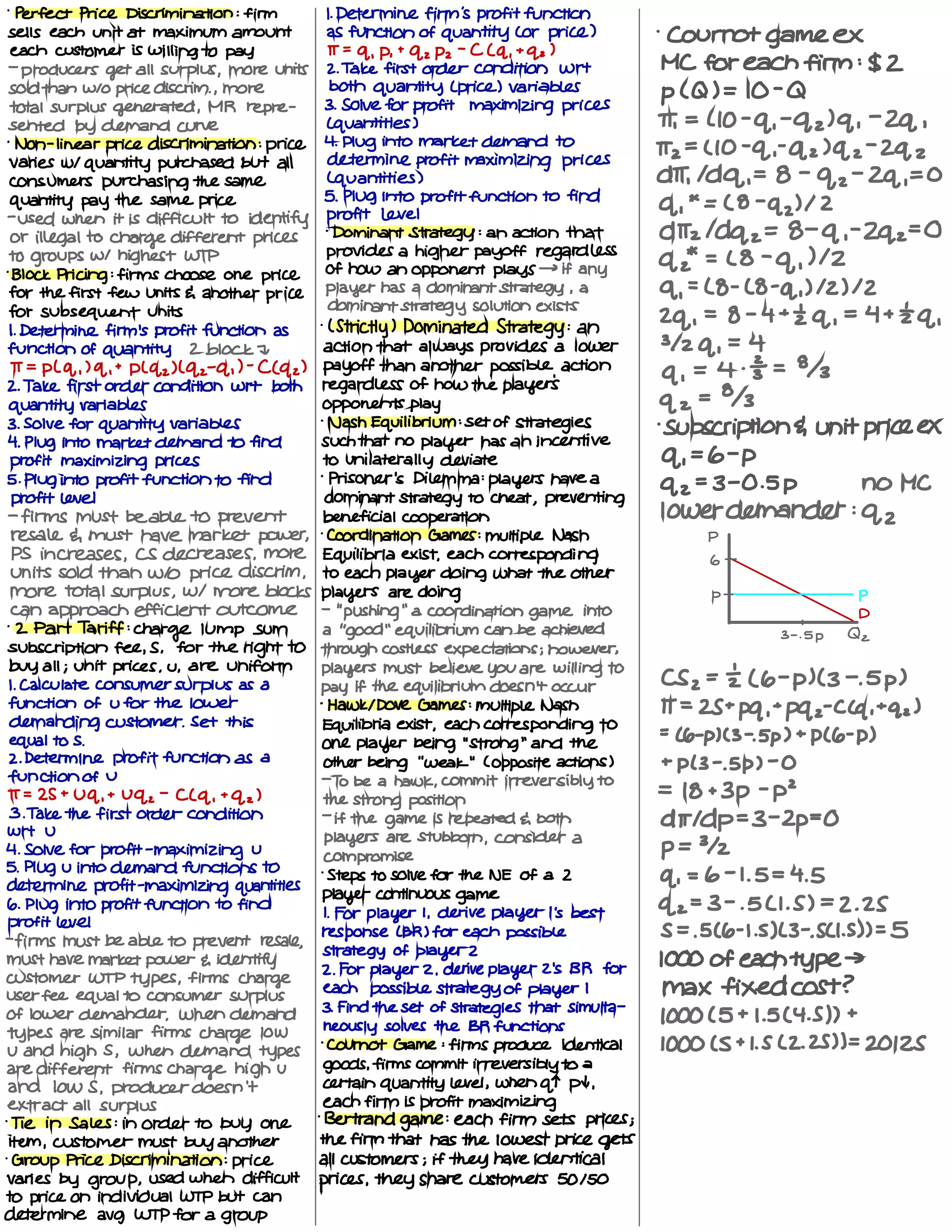 Intermediate Microeconomic Theory Cheat Sheet 4 | PDF