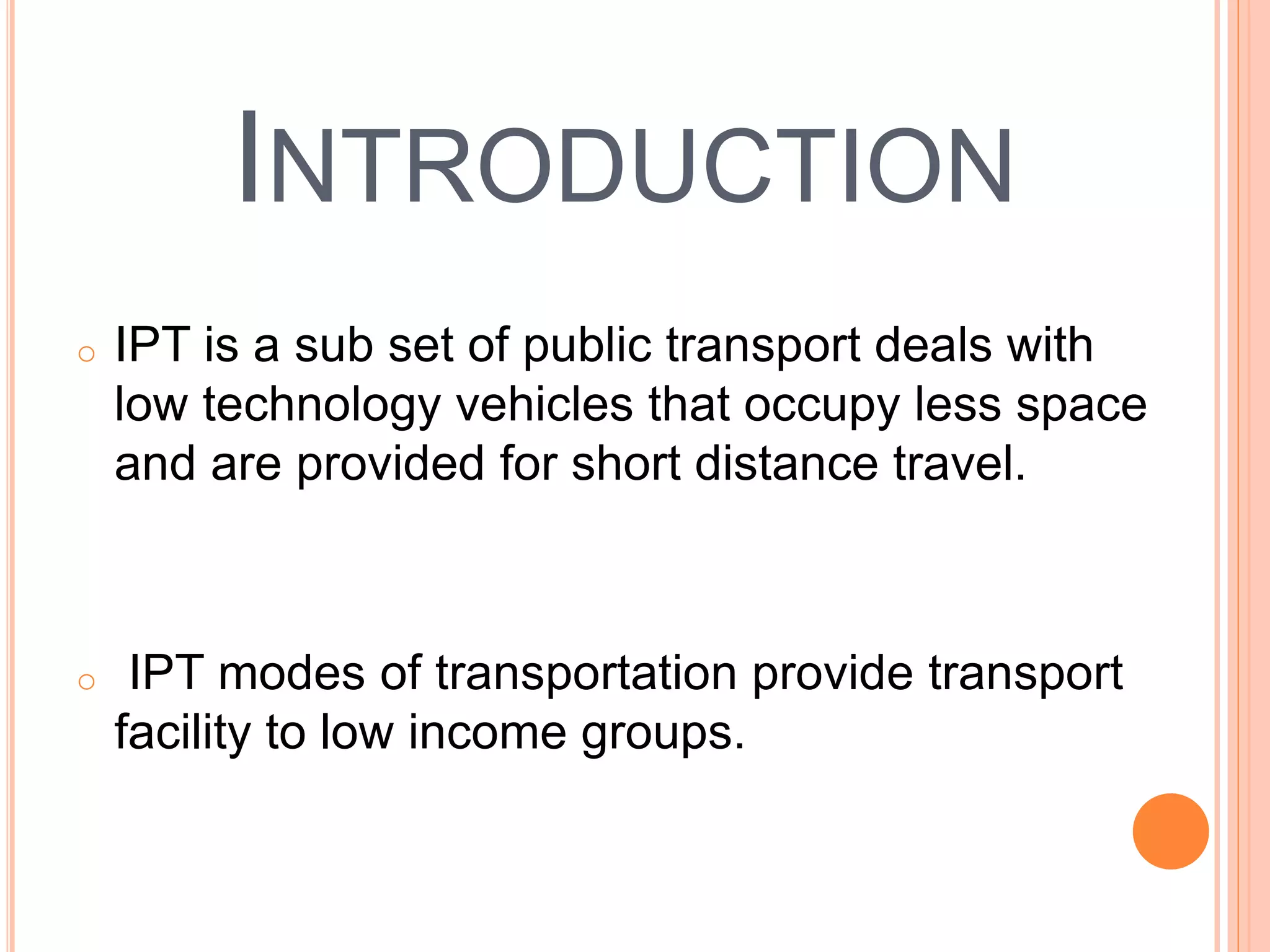 Intermediate public transport (ipt) | PPTX