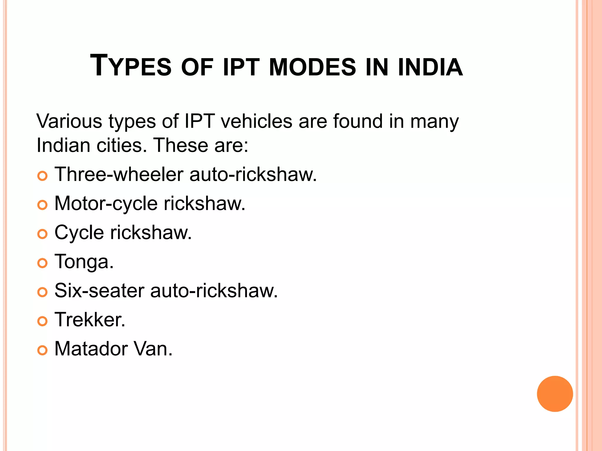 Intermediate public transport (ipt) | PPTX