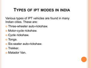 Intermediate public transport (ipt) | PPTX