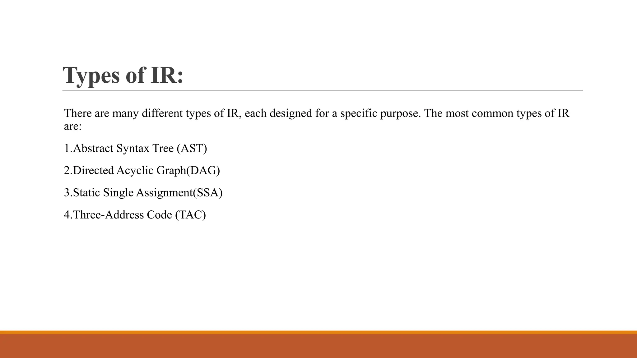 Intermediate Representation in Compiler Construction | PPT