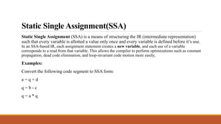 Intermediate Representation in Compiler Construction | PPT
