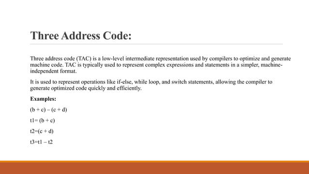 Intermediate Representation in Compiler Construction | PPT