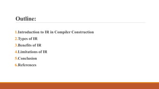 Intermediate Representation in Compiler Construction | PPT