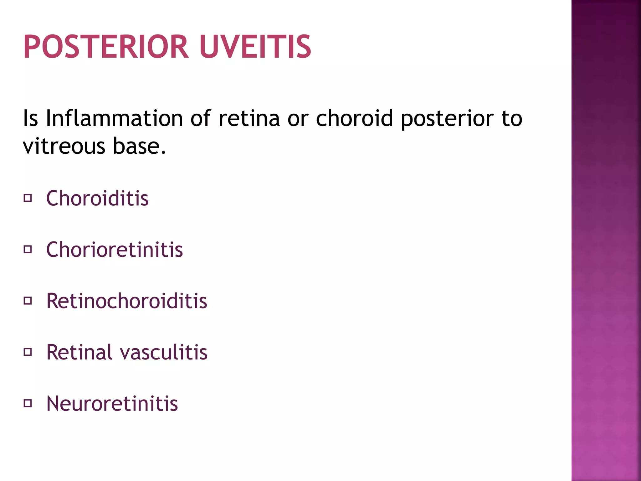 INTERMEDIATE AND POST. UVEITIS | PPTX