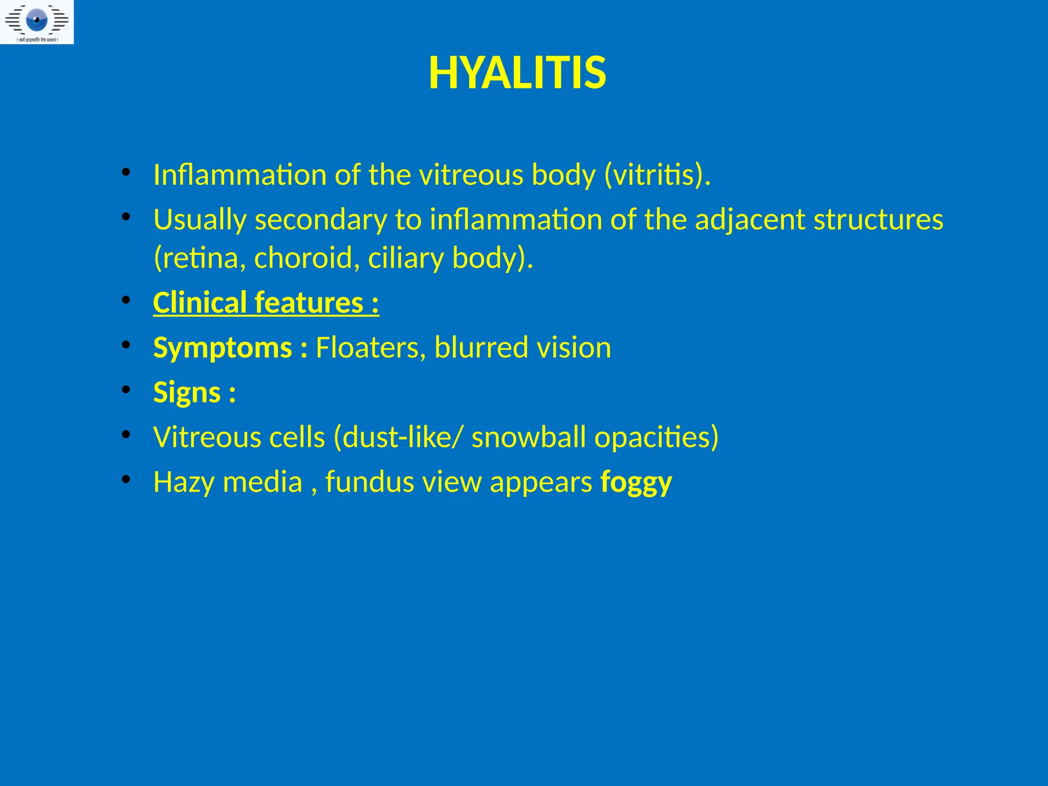INTERMEDIATE UVEITIS , CLINICAL FEATURES , MANAGEMENT | PPTX
