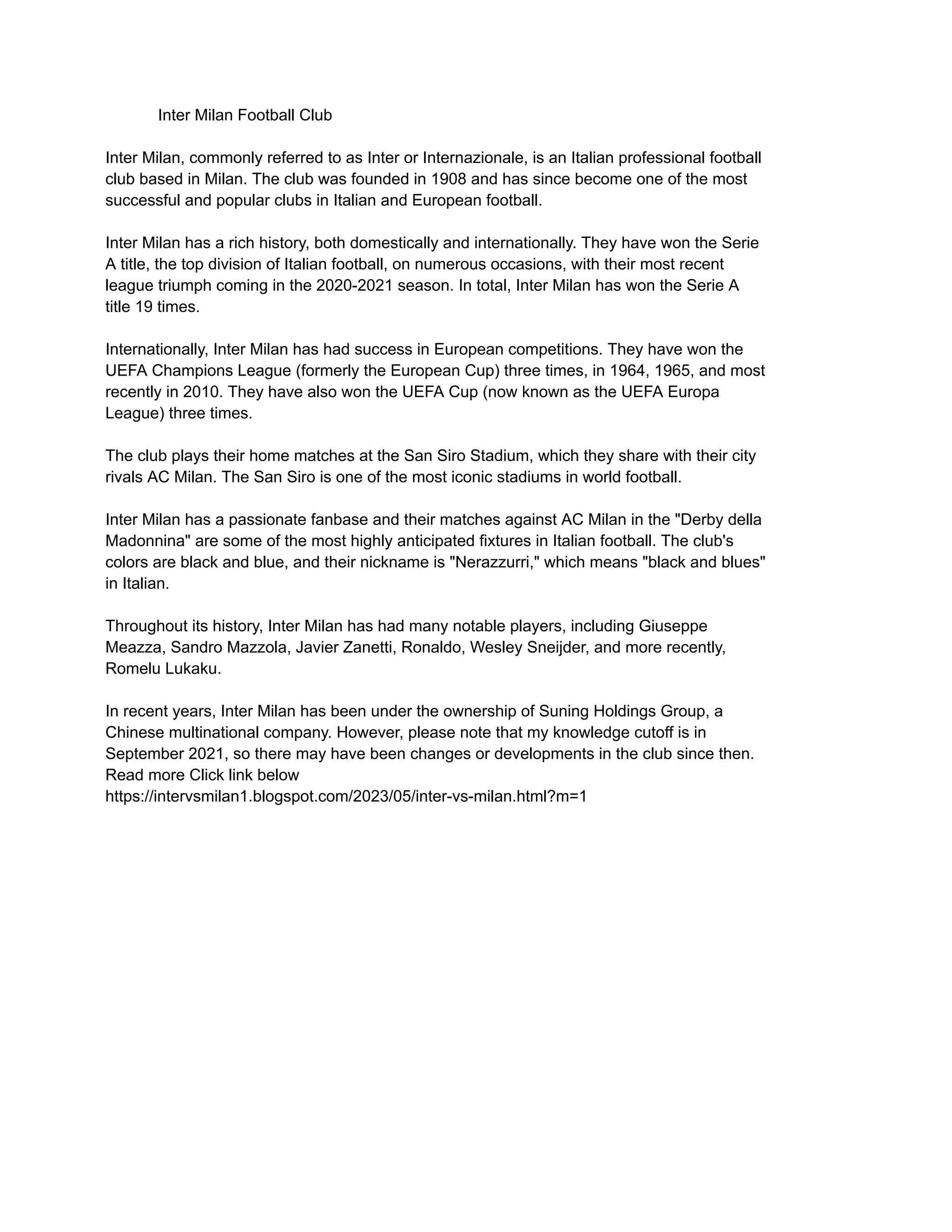 Inter vs Milan | PDF