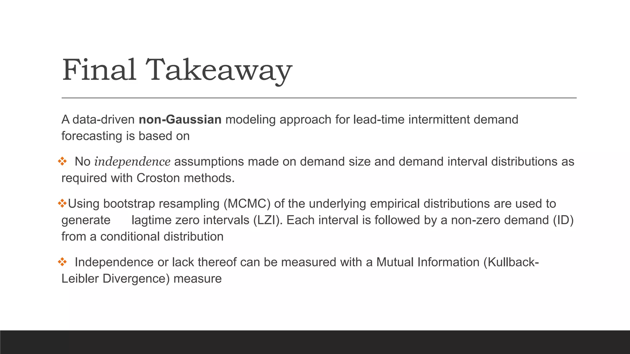 Forecasting • Intermittent Demand Pptx Logistics Business