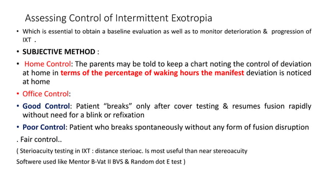 Intermittent exotropia | PPTX | Eye and Vision Conditions | Diseases ...