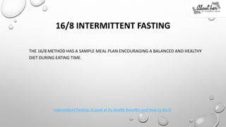 Intermittent Fasting: A Look at its Health Benefits and How to Do it | PPT