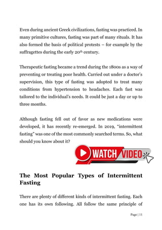 Intermittent Fasting Formula | PDF