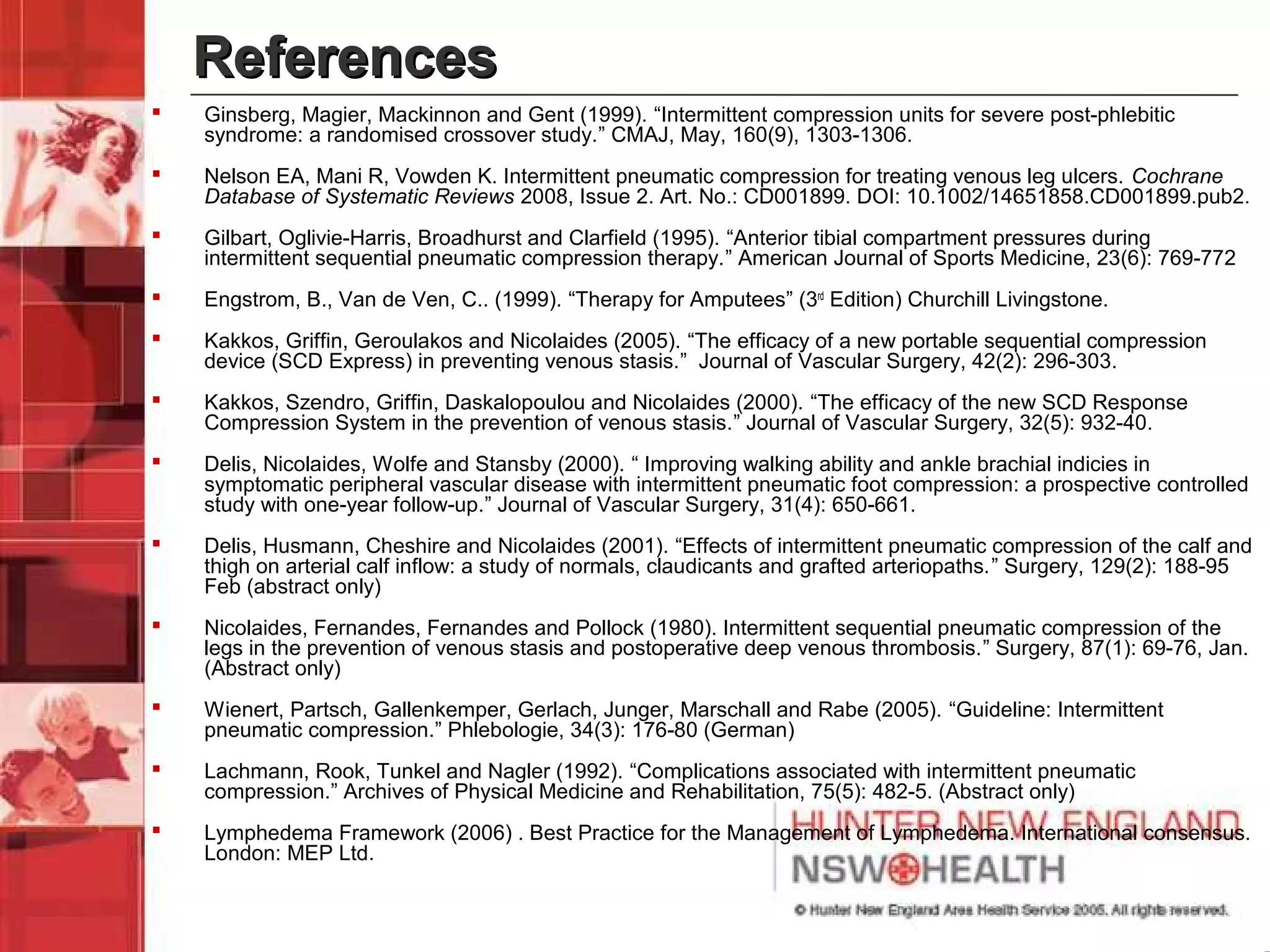 Intermittent pneumatic compression pump therapy for lymphedema • | PPT