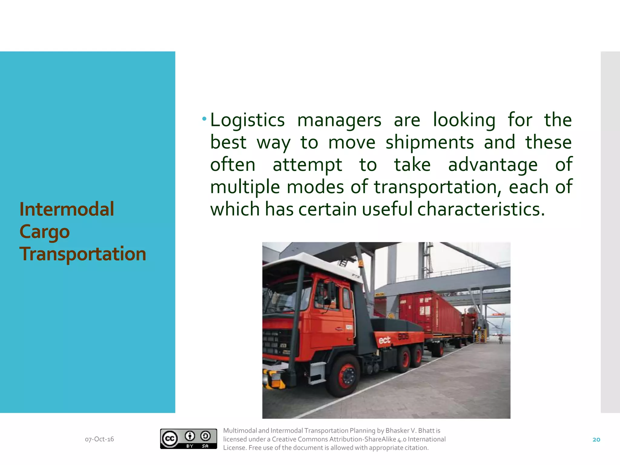 Multi-modal and Inter-modal transportation planning | PPTX