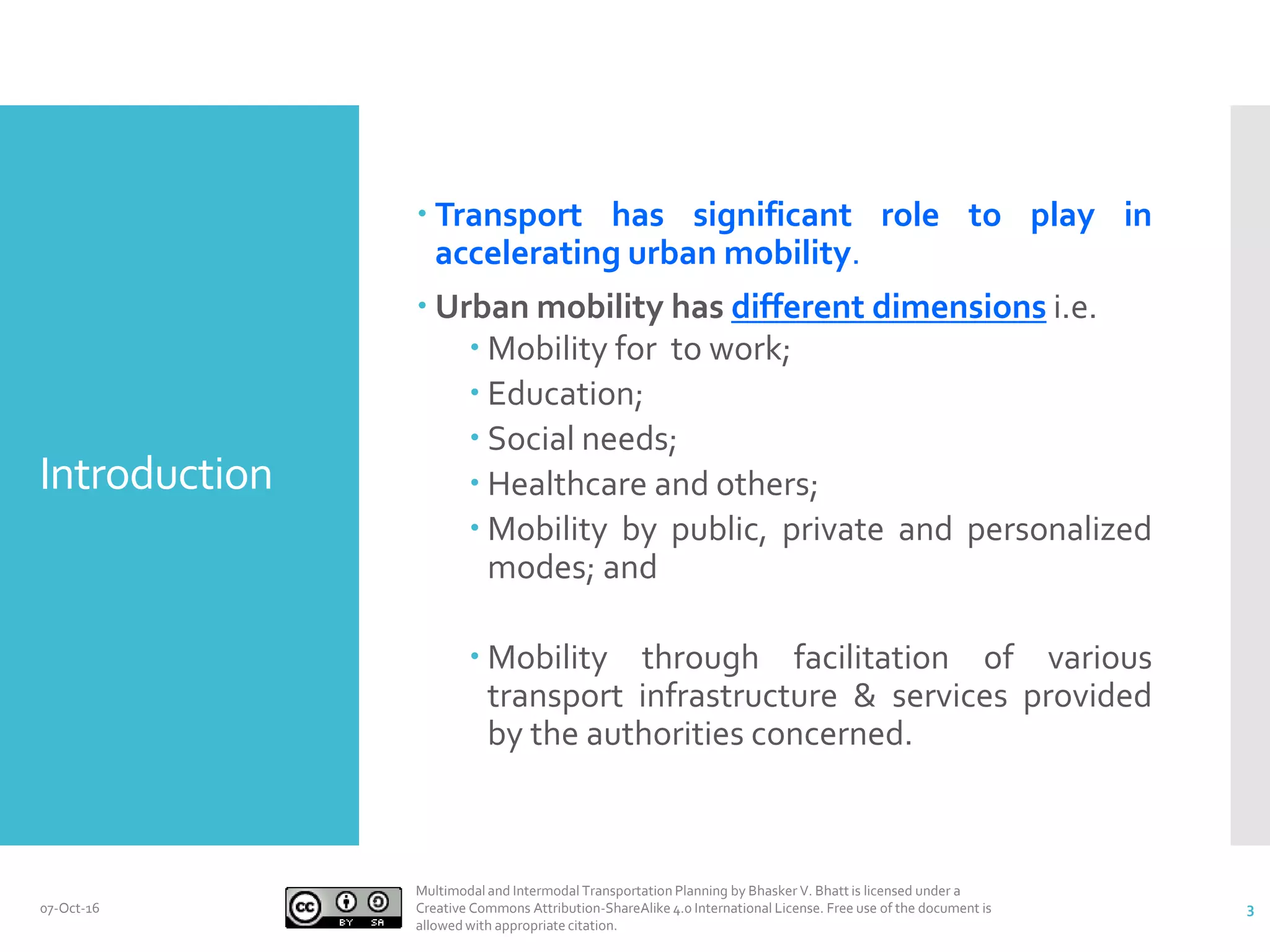 Multi-modal and Inter-modal transportation planning | PPTX