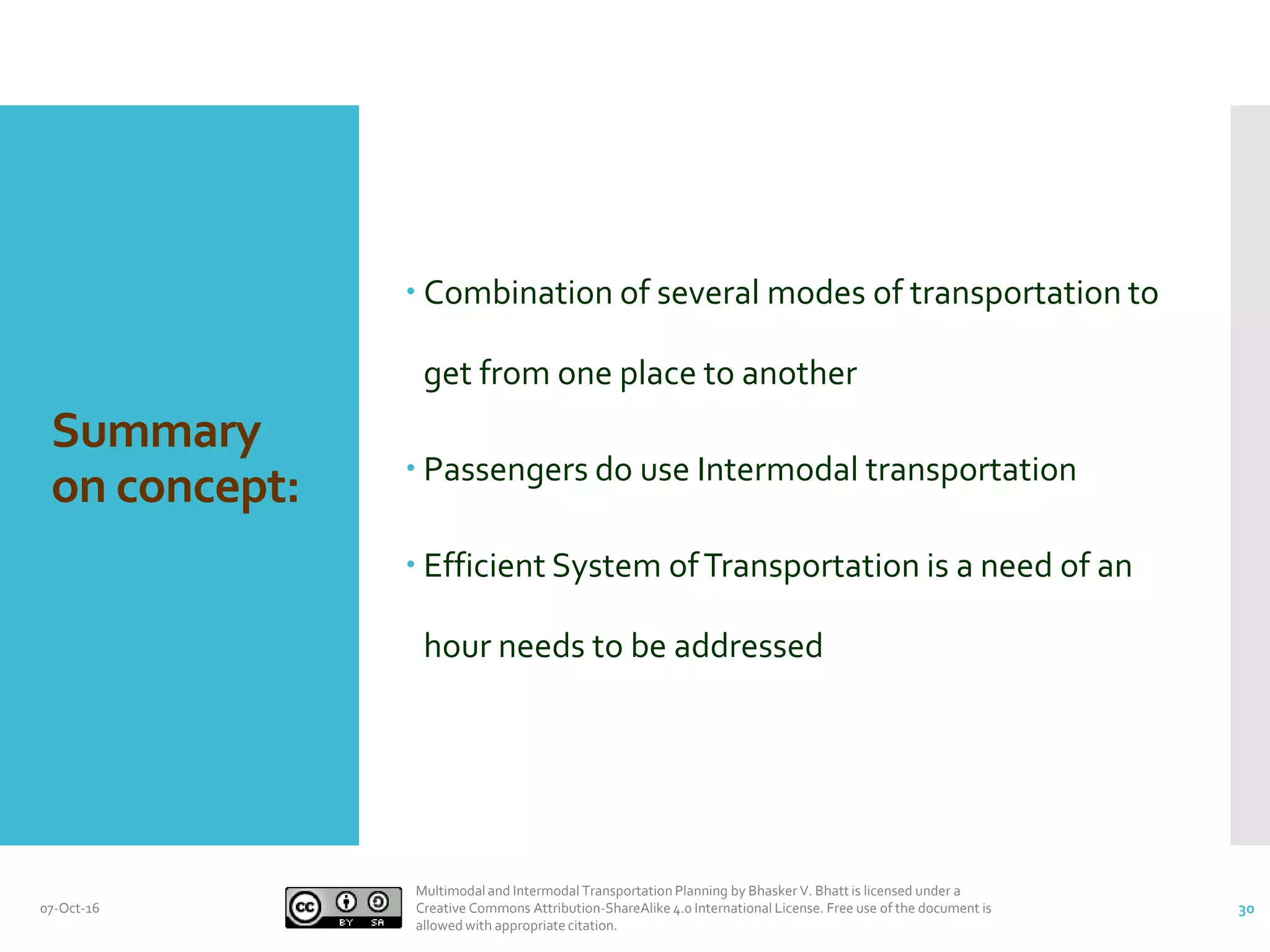 Multi-modal and Inter-modal transportation planning | PPTX