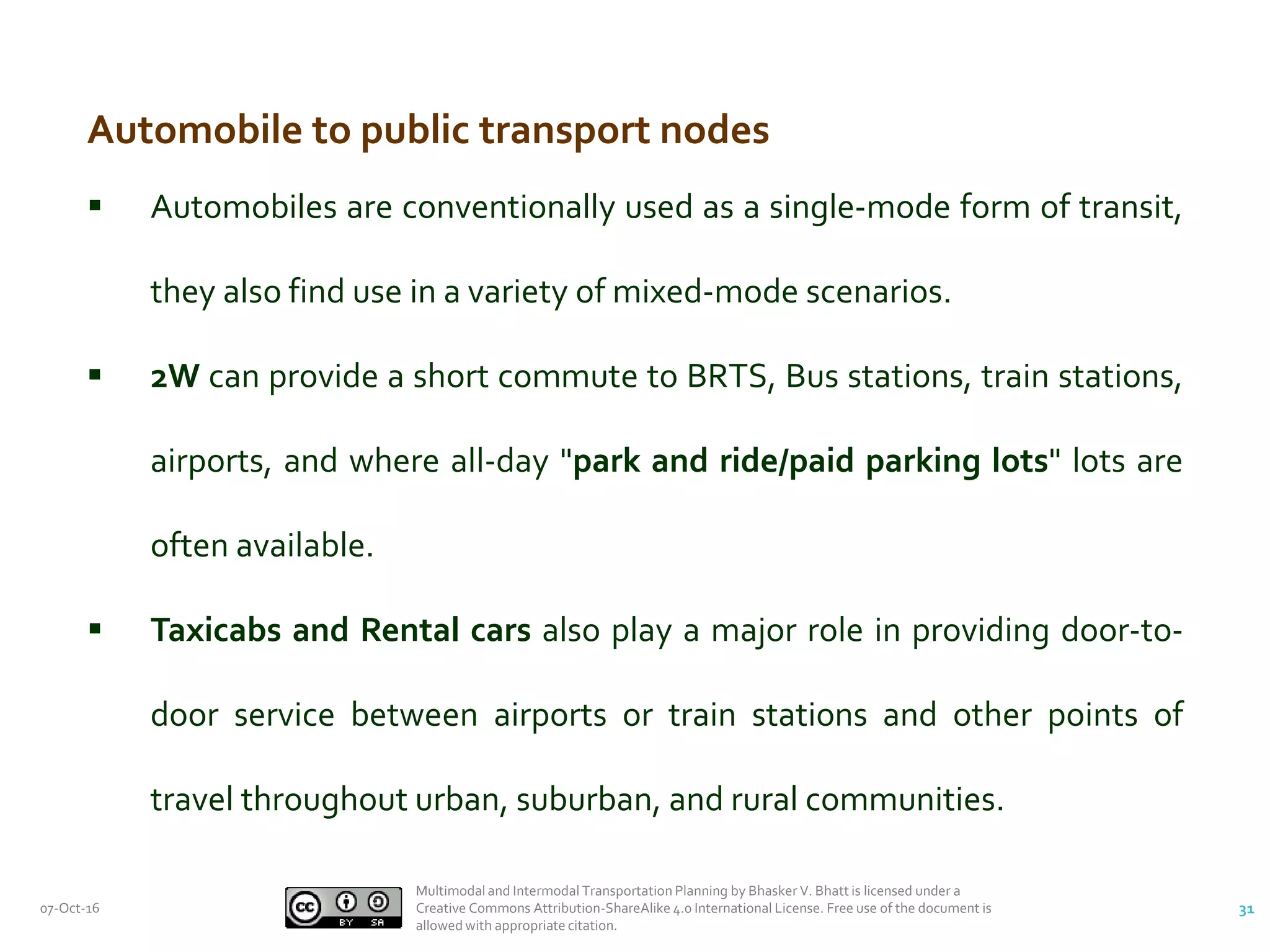 Multi-modal and Inter-modal transportation planning | PPTX
