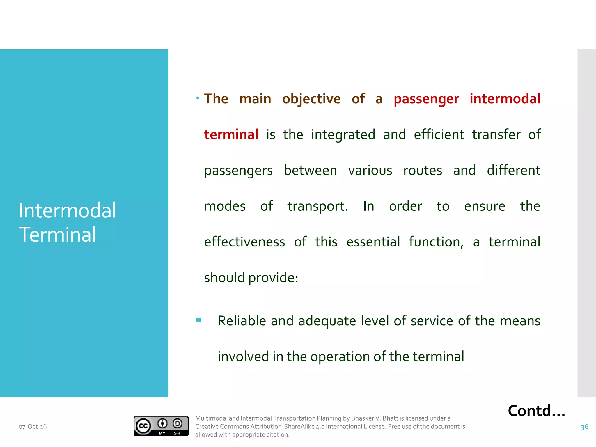 Multi-modal and Inter-modal transportation planning | PPTX