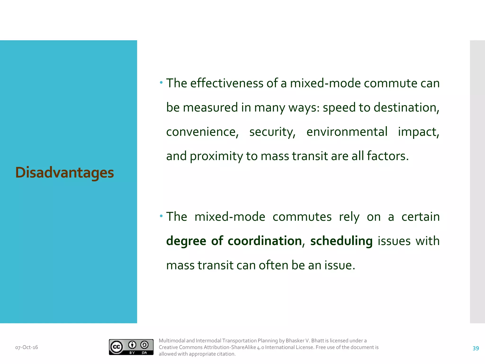 Multi-modal and Inter-modal transportation planning | PPTX