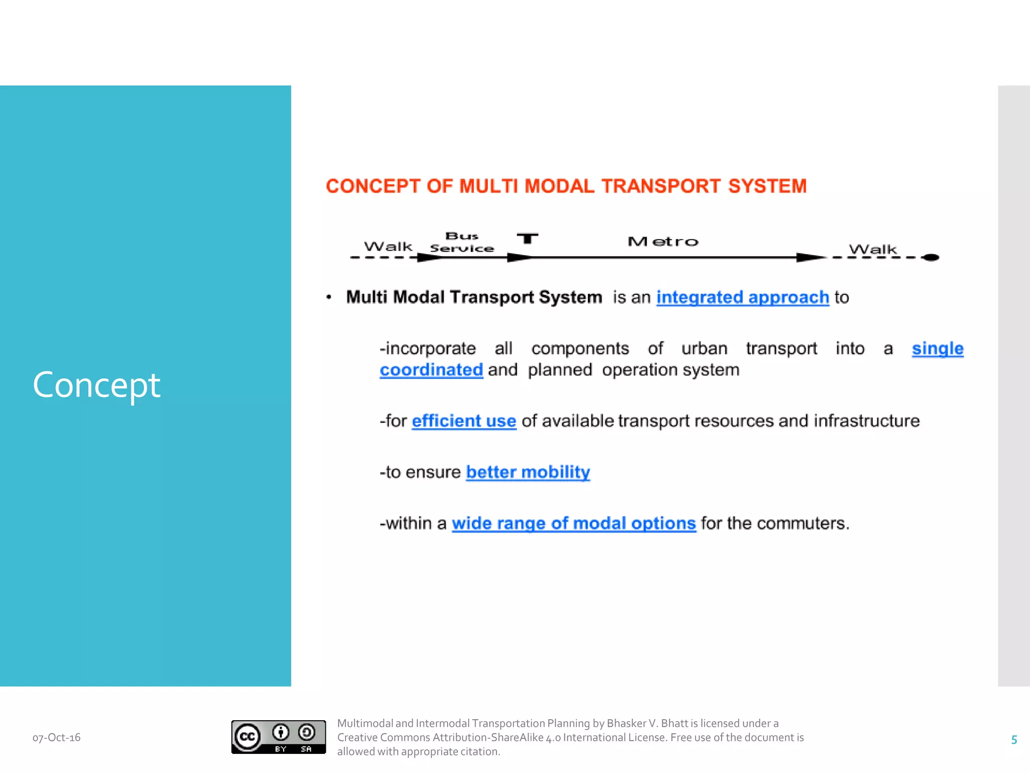 Multi-modal and Inter-modal transportation planning | PPTX