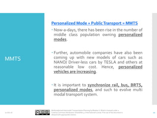 Multi-modal and Inter-modal transportation planning | PPTX