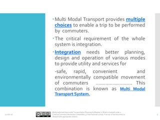 Multi-modal and Inter-modal transportation planning | PPTX