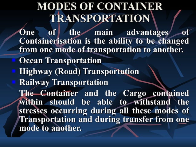 Intermodal Container Transportation Ppt Cruises Travel Type