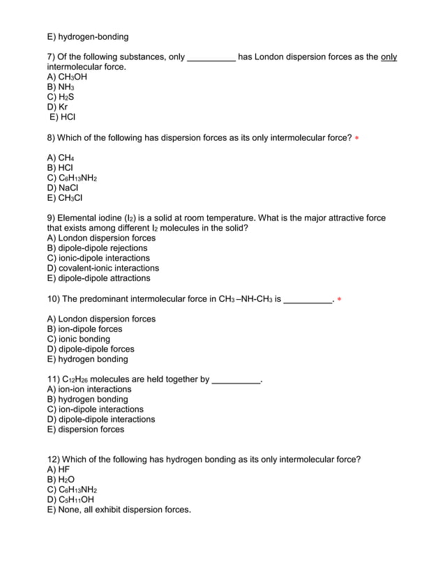 intermolecular-forces-multiple-choice-2009-05-13.pdf | Chemistry | Science