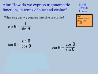In Terms Of Sin Cos | PPT