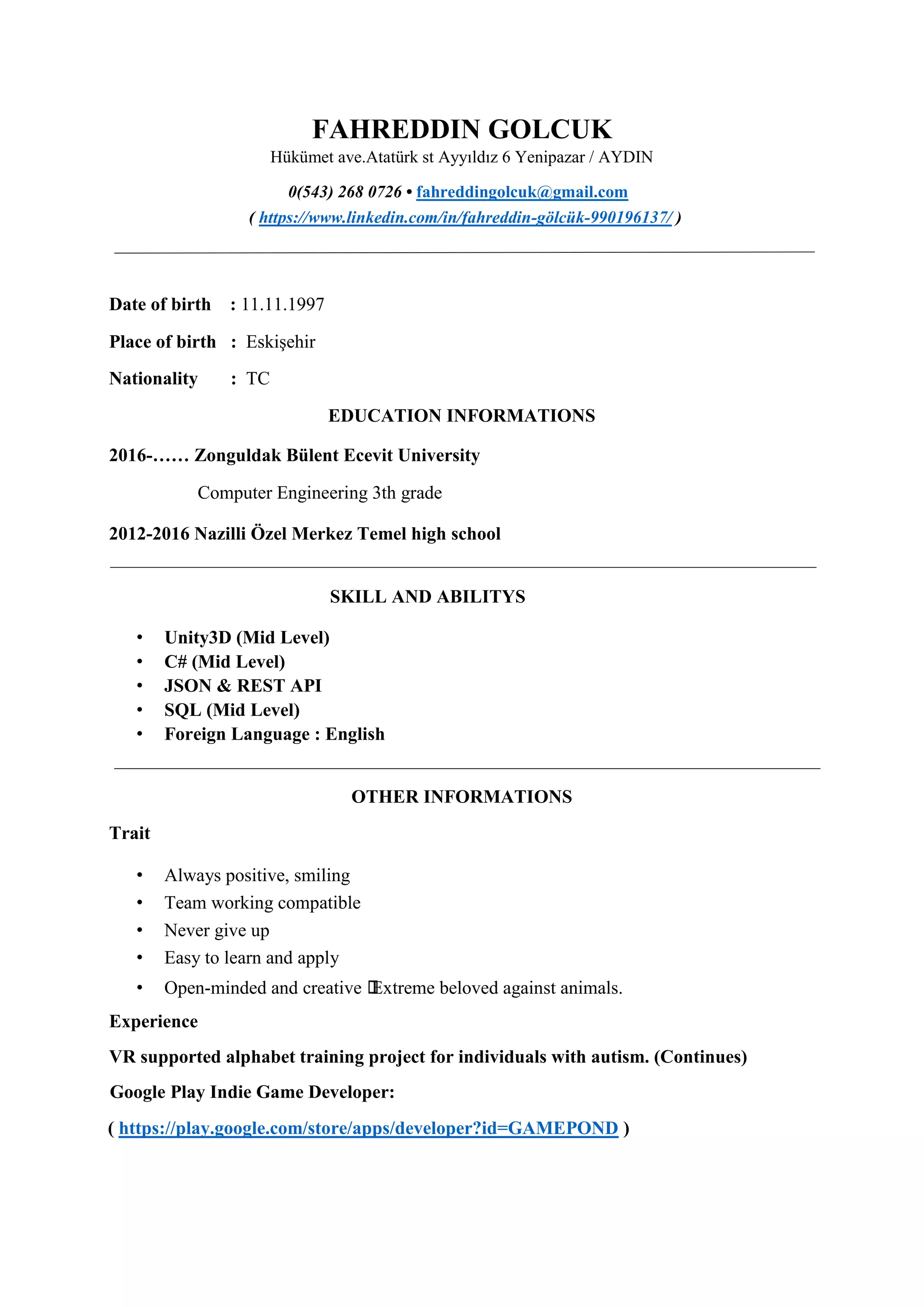 Intern cv-eng | PDF