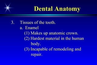 ANATOMY of TEETH 2 1. Anatomy of a tooth. a. Anatomical crown ... | PPT