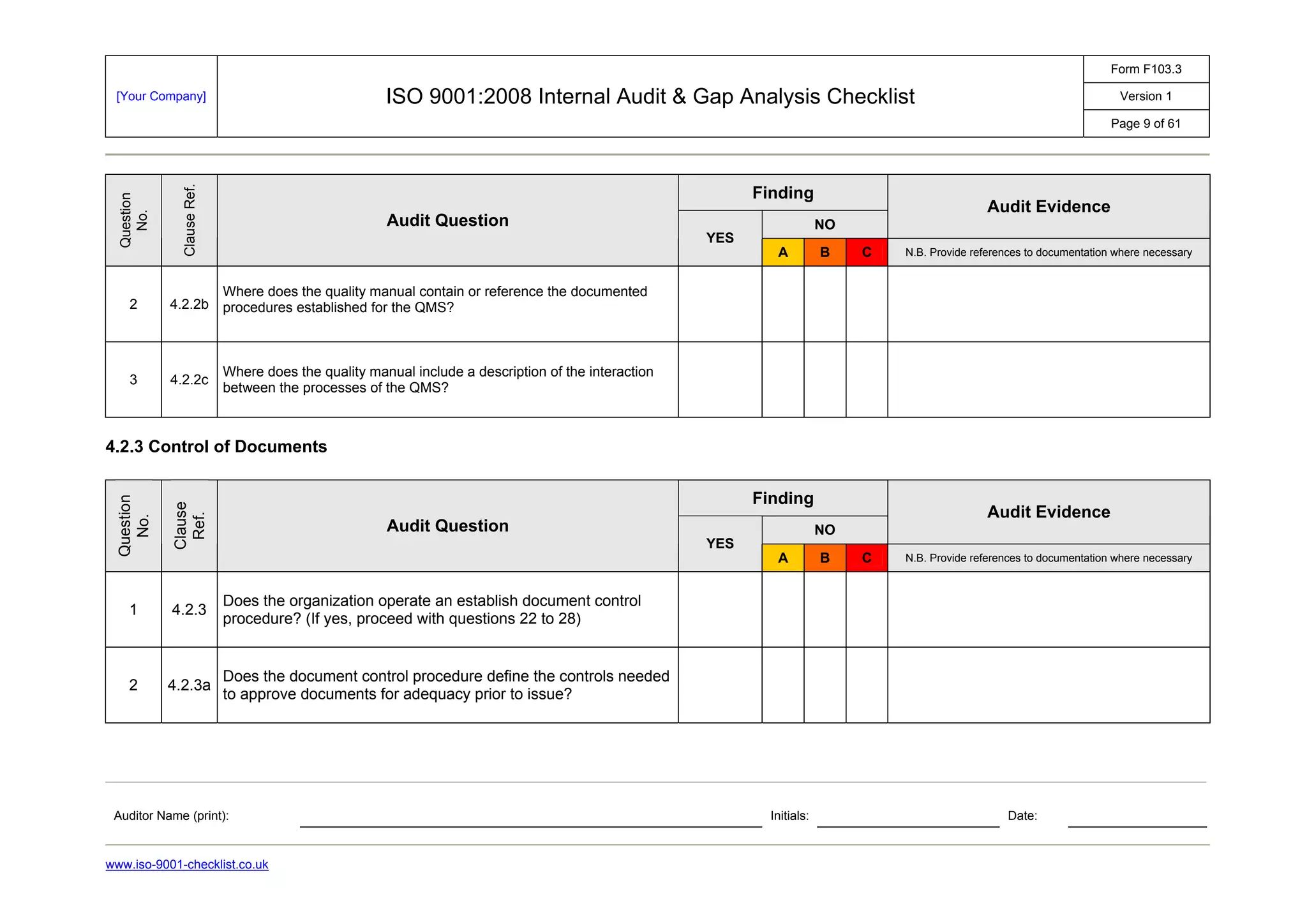 Internal audit-checklist-example | PDF