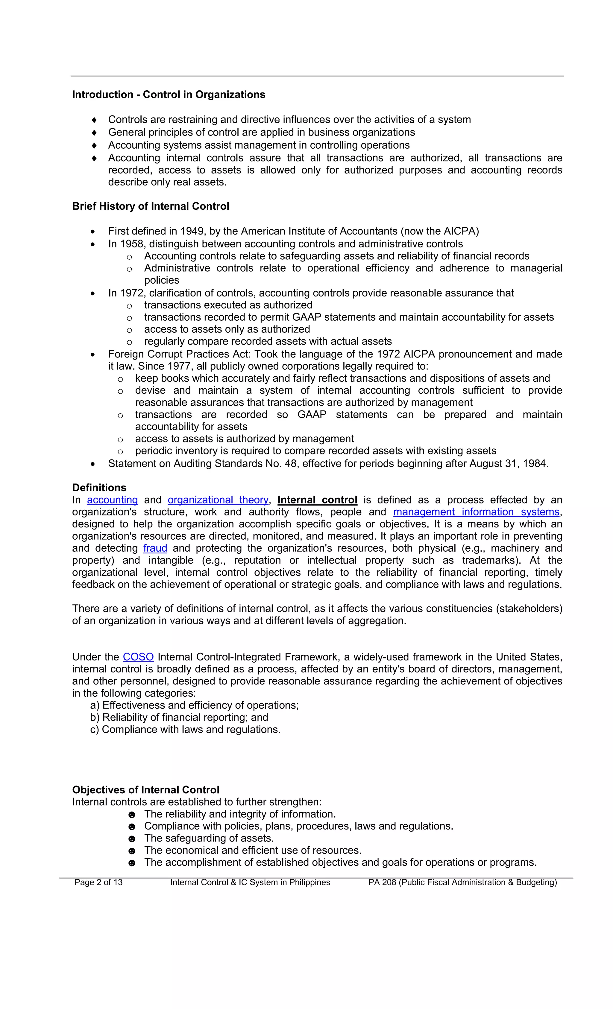 Internal Control And Ic System In Philippines.Doc
