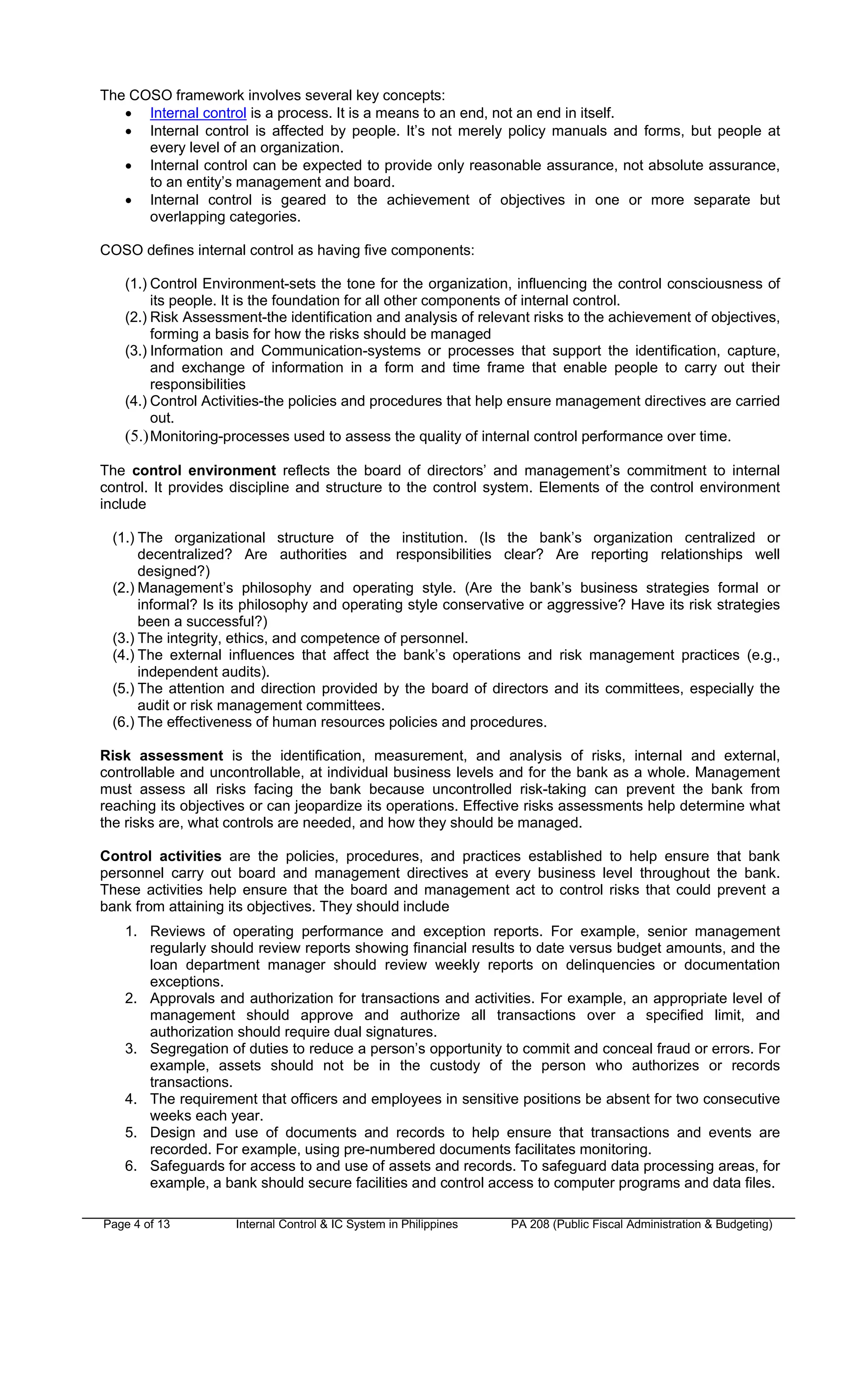 Internal Control And Ic System In Philippines.Doc | Business Accounting ...