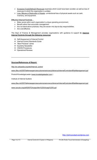 Internal Control And Ic System In Philippines.Doc | Business Accounting ...