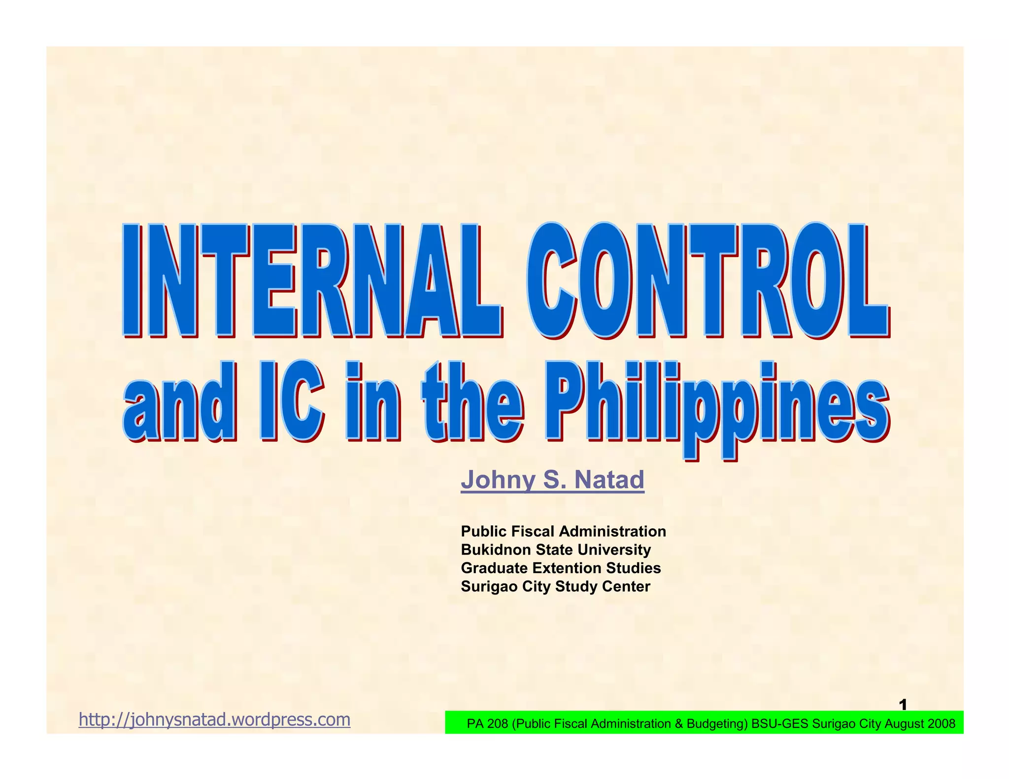 Internal Controls And Philippine Ic System | PDF