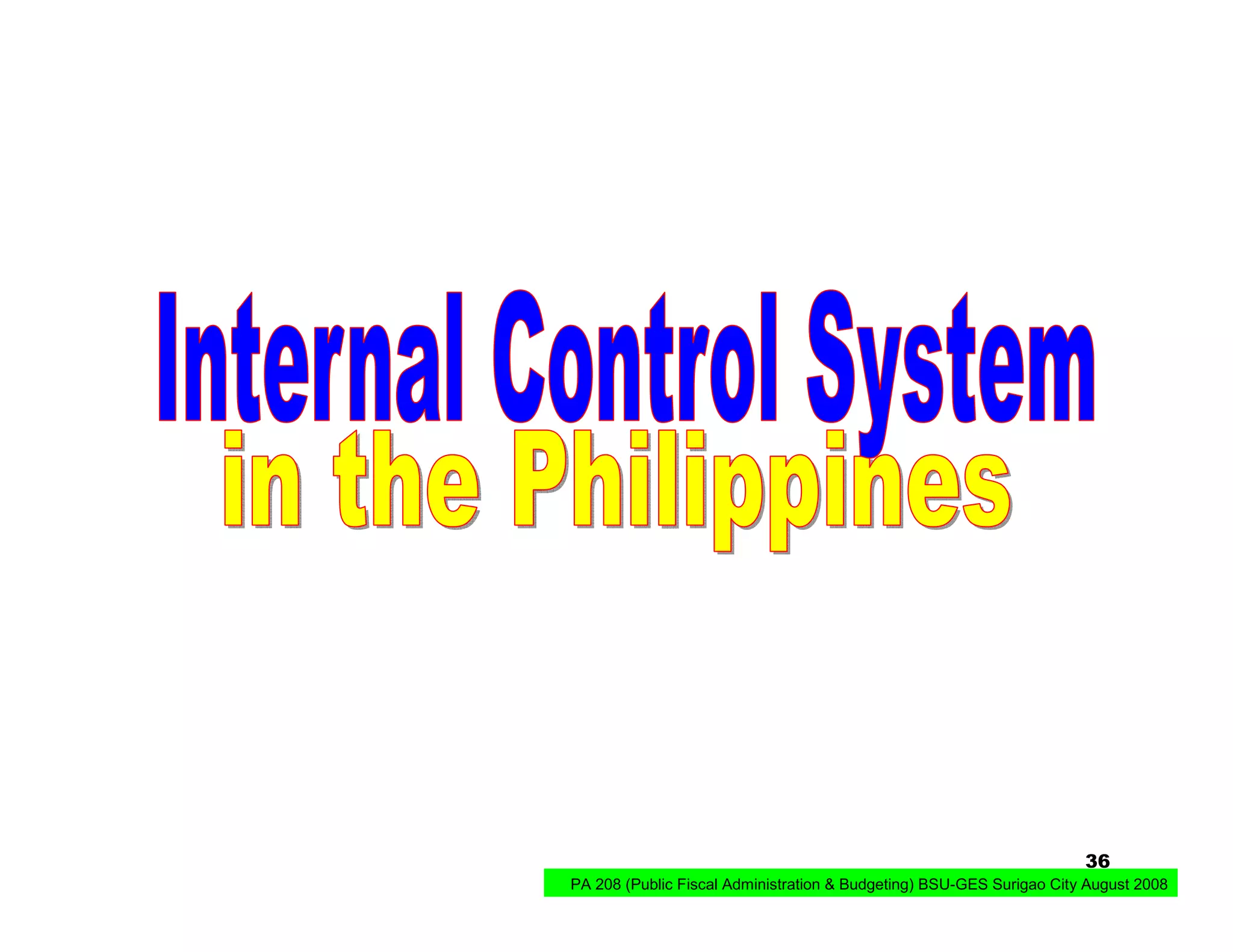 Internal Controls And Philippine Ic System | PDF