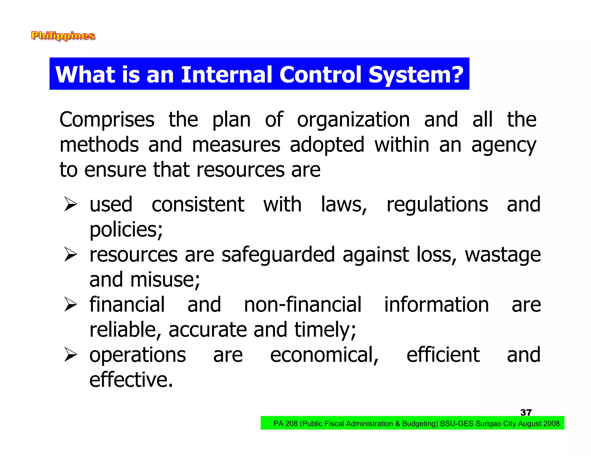 Internal Controls And Philippine Ic System | PDF