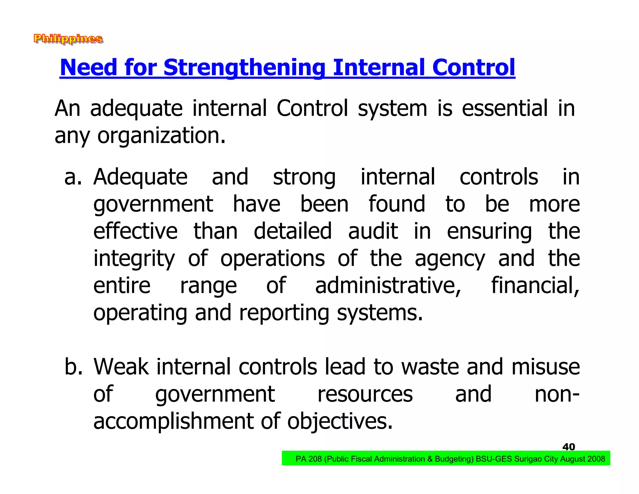 Internal Controls And Philippine Ic System | PDF
