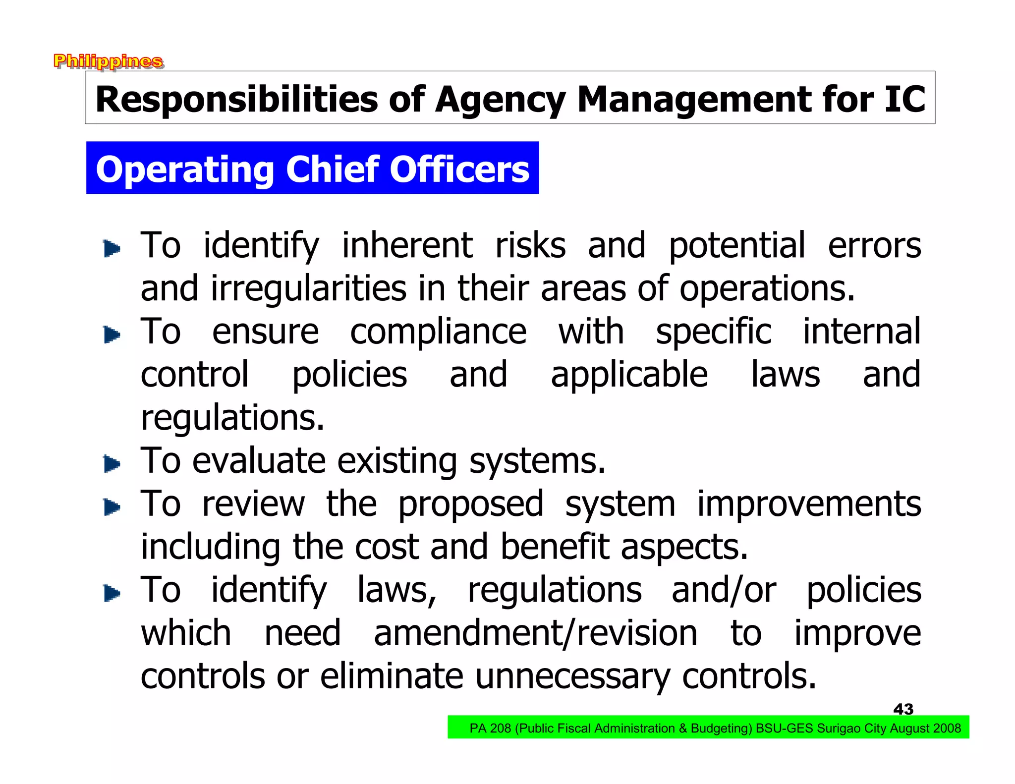 Internal Controls And Philippine Ic System | PDF
