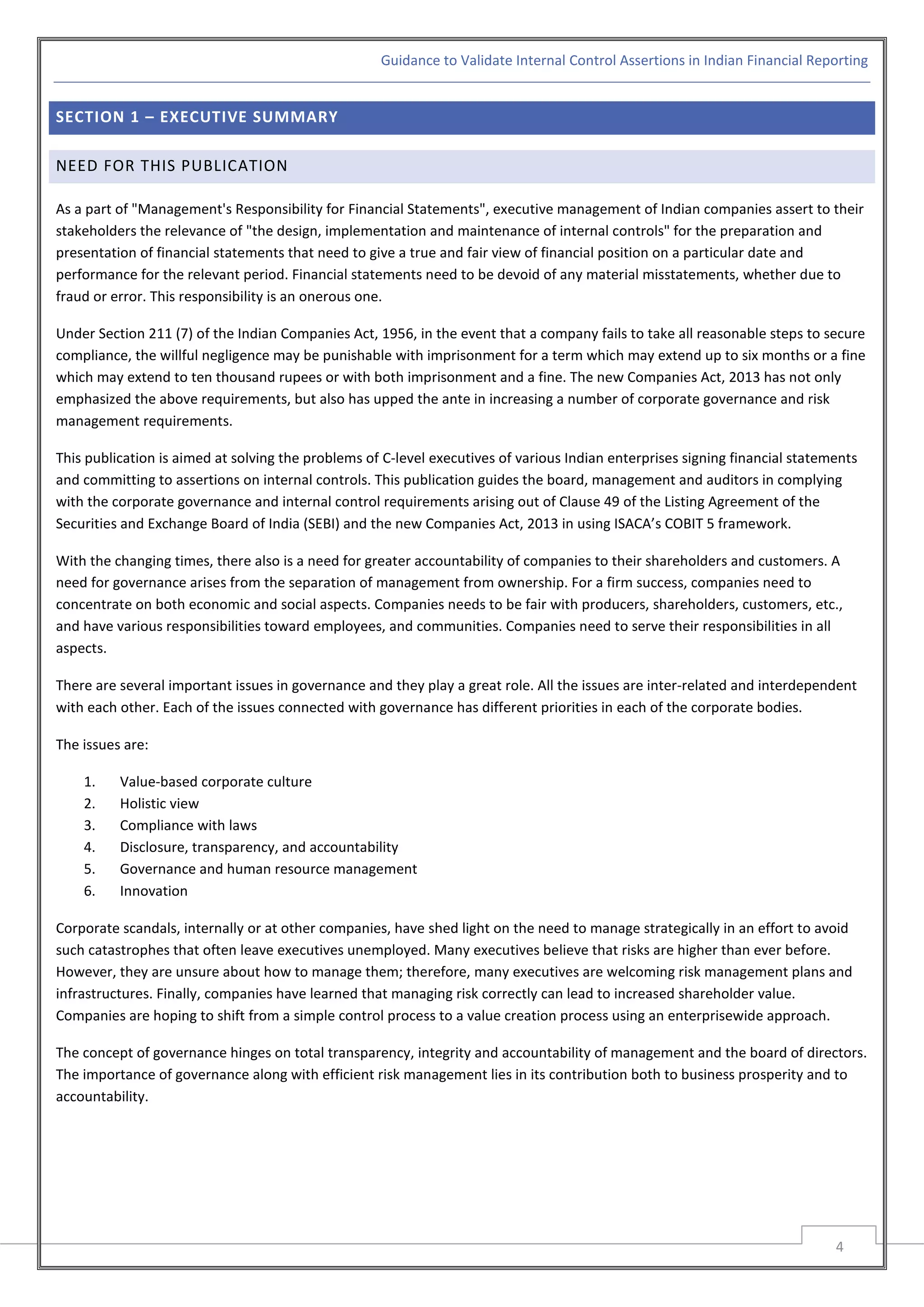 Internal Controls for Indian Financial Reporting using COBIT 5 based ...