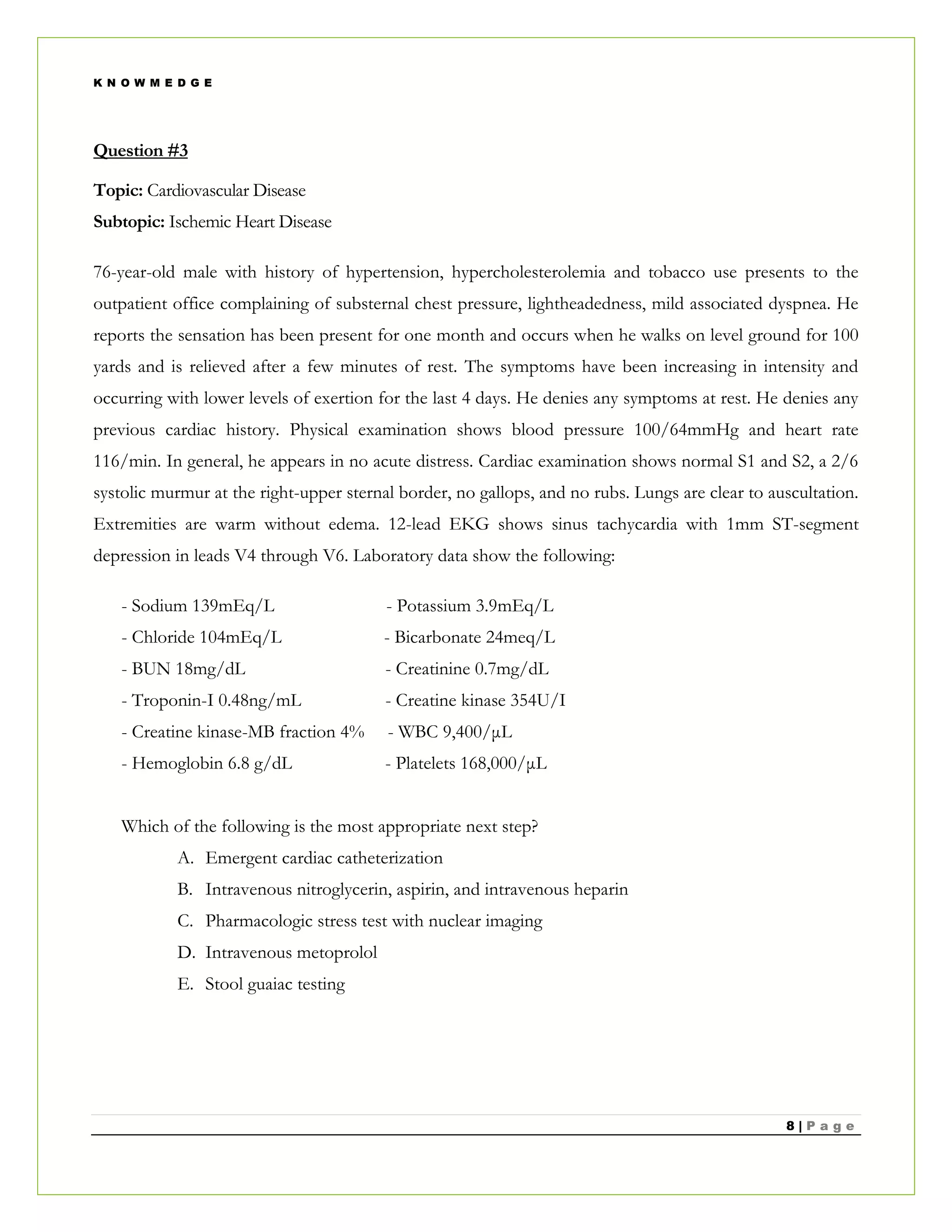 Internal Medicine Practice Questions for ABIM Exam / NBME Internal ...