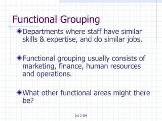 Internal Organisation Int 2 | PPT