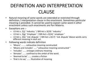 Internal aids of interpretation and construction of statutes | PPTX