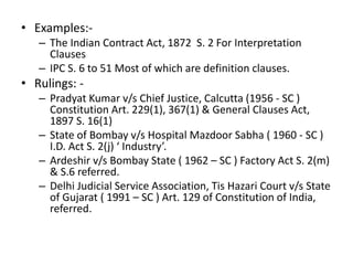 Internal aids of interpretation and construction of statutes | PPTX