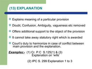 Internal aids to interpretation of law | PPT