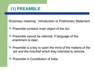 Internal aids to interpretation of law | PPT