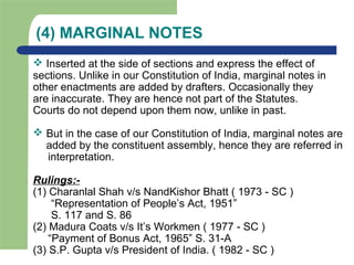 Internal aids to interpretation of law | PPT